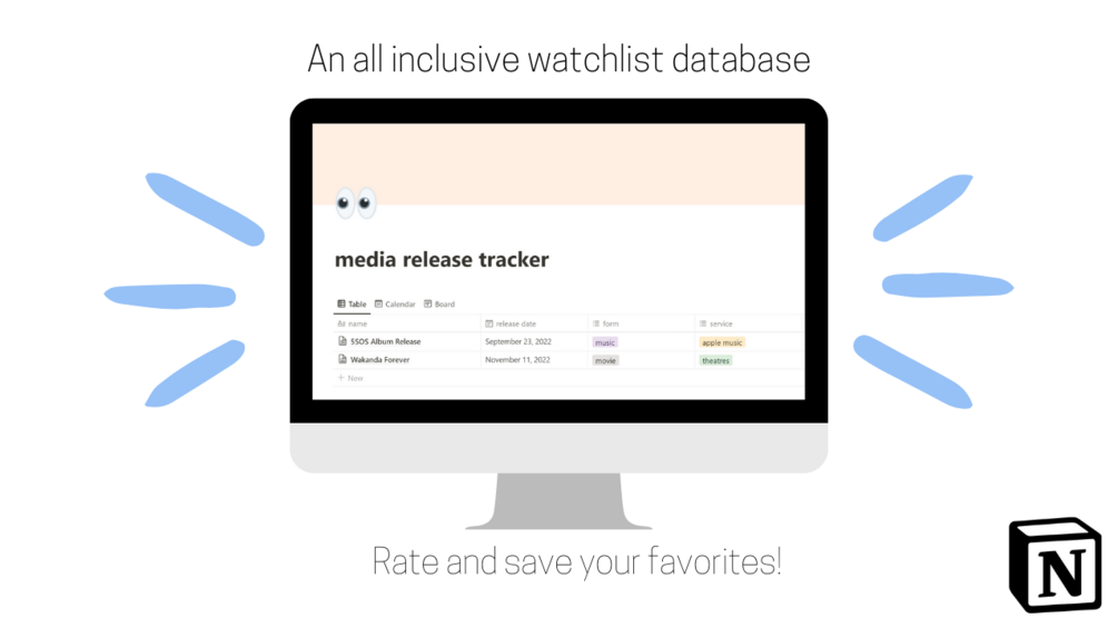 Notion Media Release Tracker