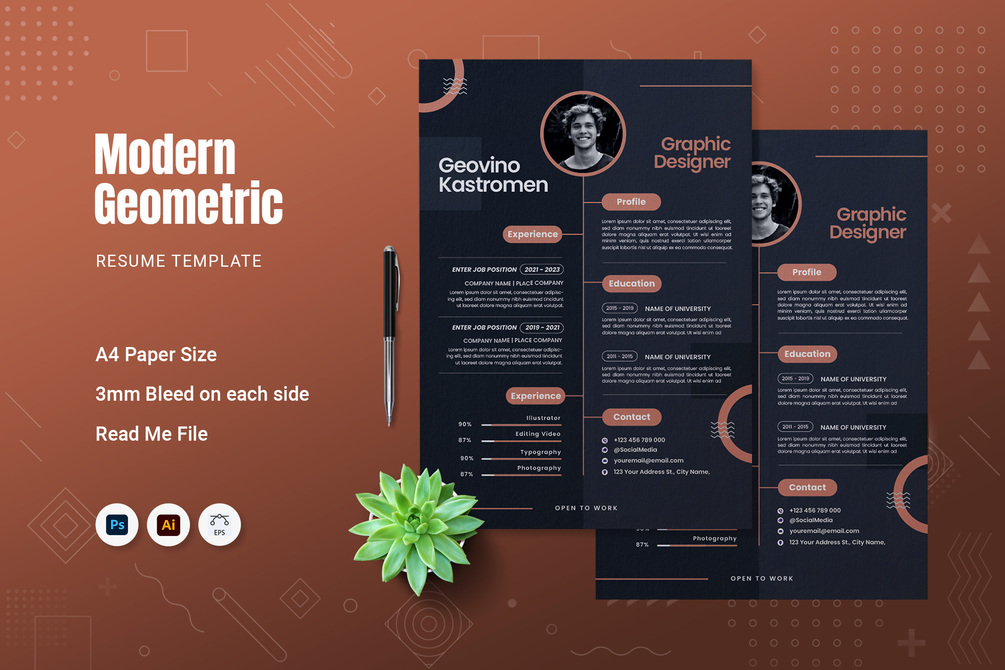Modern Geometric Resume