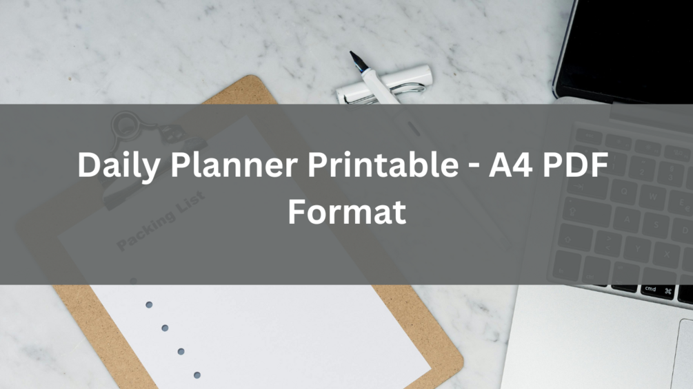 Daily Planner Printable - A4 PDF Format