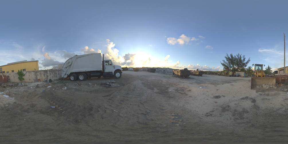 HDR Sunset Garbage Dump Panorama + Backplates, Bahamas