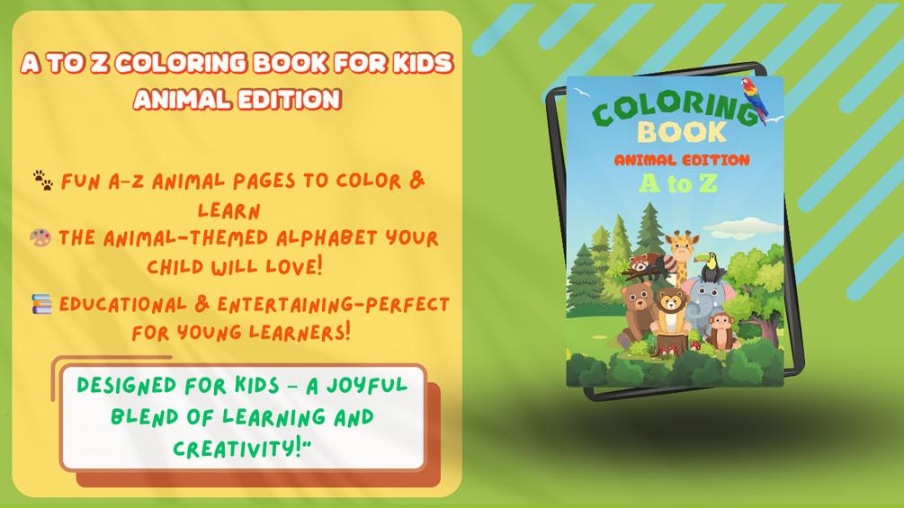 A to Z Coloring Book For Kids - Animal Edition