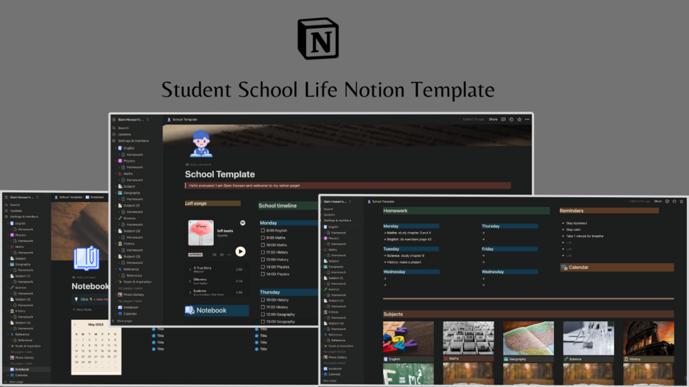 Student School Life Notion Template