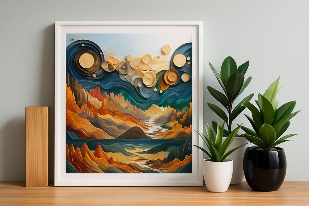 "Celestial Drift" printable digital wall art