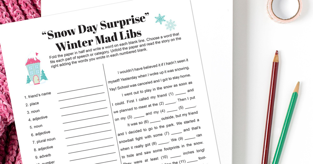 Winter Mad Libs