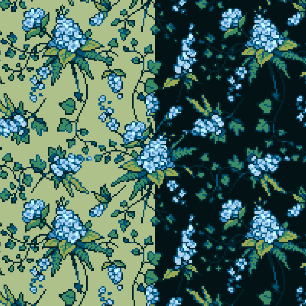 Pixel Florals Pattern Pack - Hydrangeas