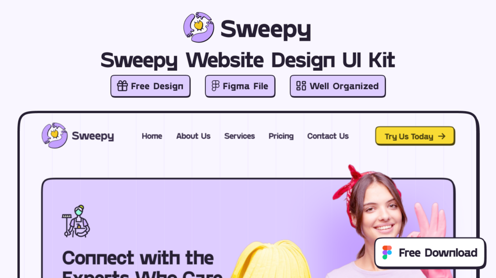 FREE Sweepy Website Design UI Kit | Neo Brutalism Style