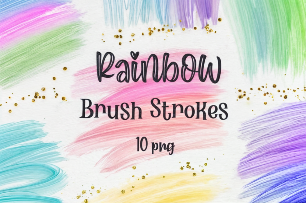 Rainbow Brush Strokes Clipart