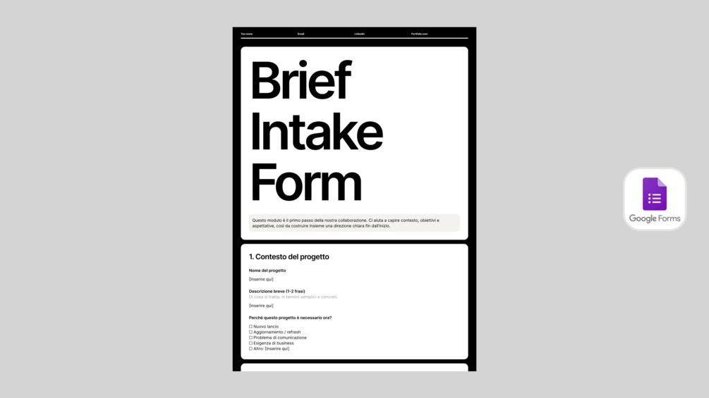 Brief Intake Template