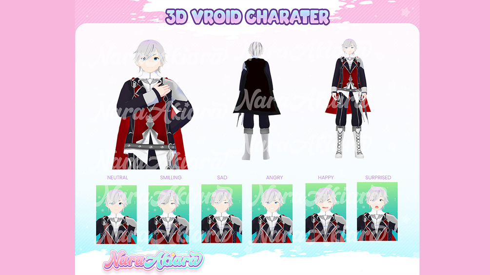 Saka Anime Male Ready 3D Vroid for Streamer