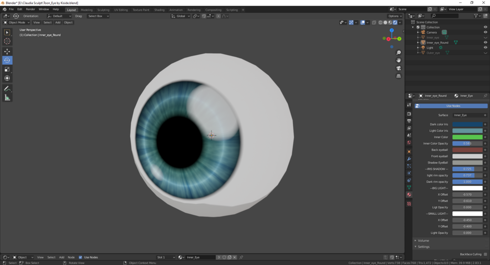 Toon Eye Shader for Blender