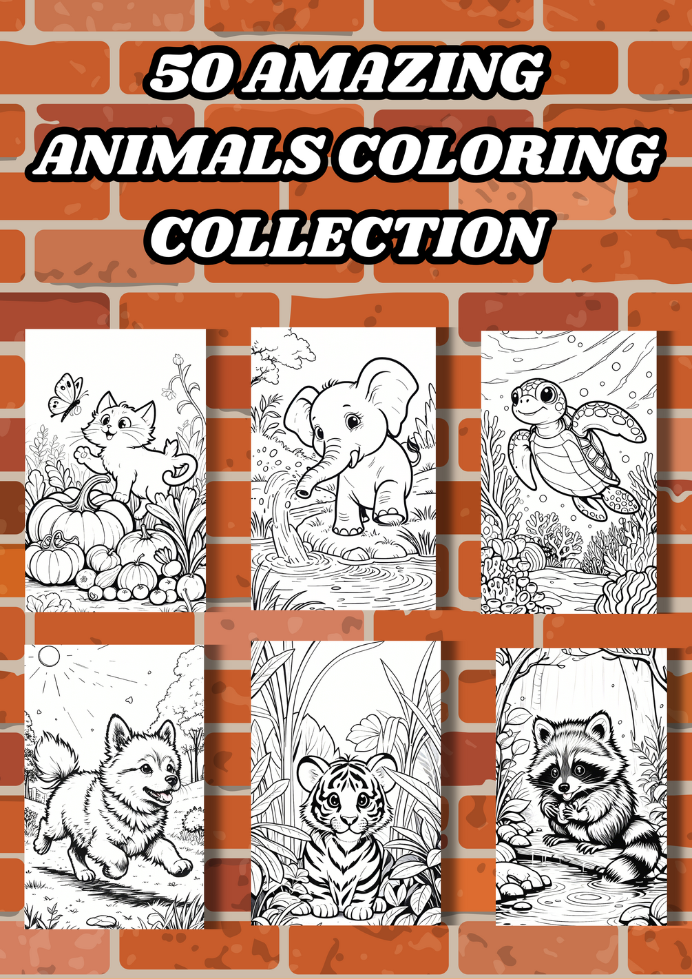 50 Amazing Animals Coloring Collection