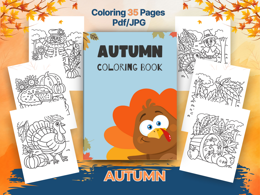 Autumn Event Coloring Pages – 35 Pages Celebrate the Beauty of Fall