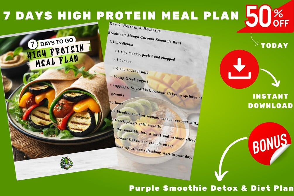 High Protein Meal Plan for Muscle Gain & Weight Loss, 7 Day Easy ...