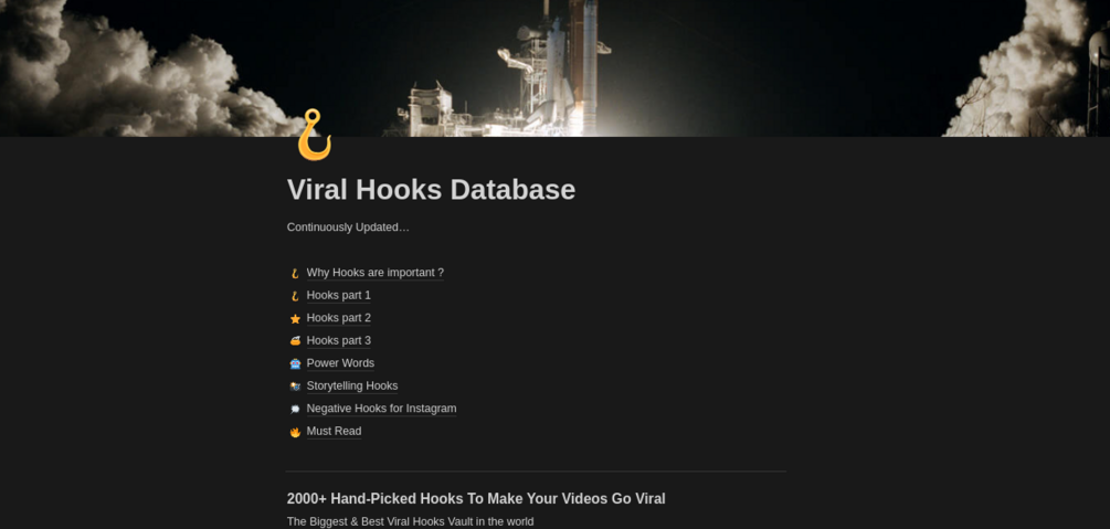 Viral Hooks Database