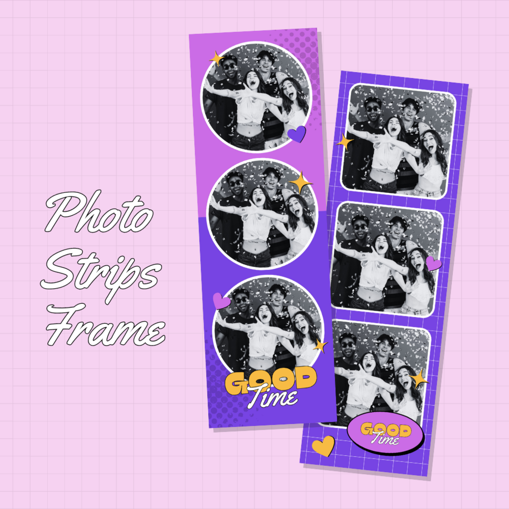 Photo Strips Frame Canva Template
