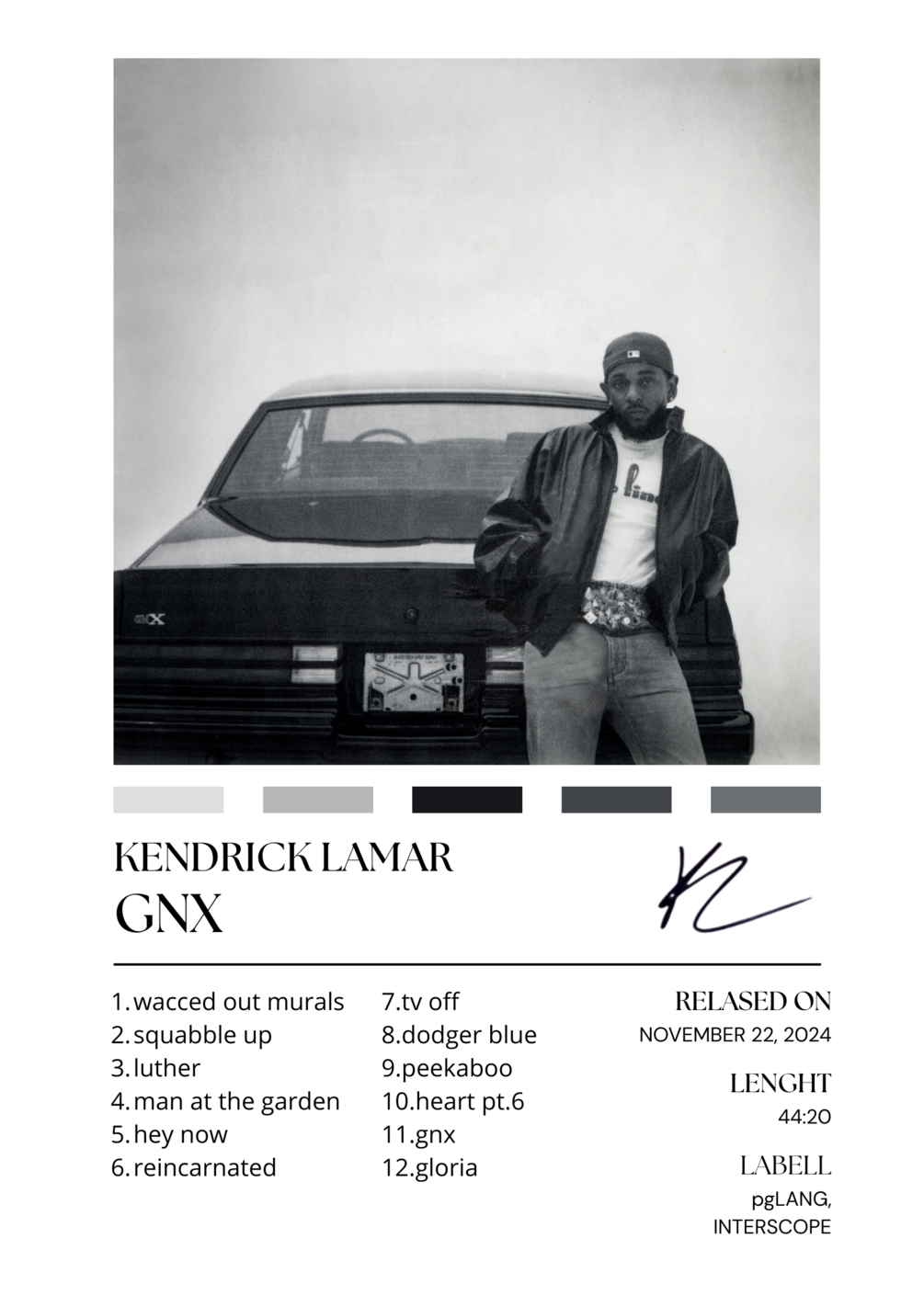 Kendrick Lamar GNX Album Art - Digital Poster Download