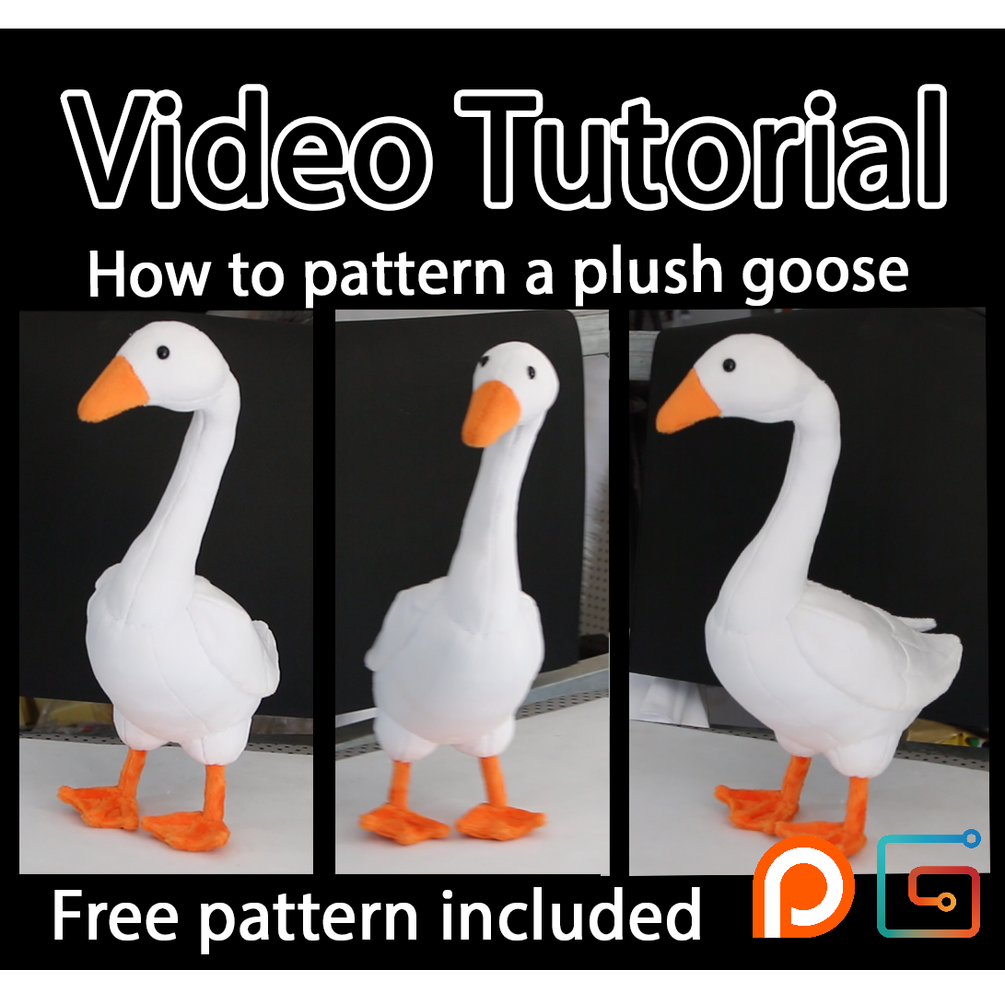 How to pattern a plush goose - video tutorial with free sewing pattern