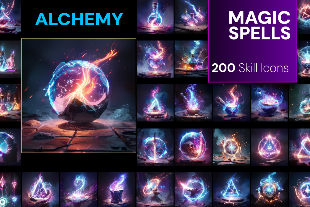 200 Magic Spell Icons Pack - Alchemy