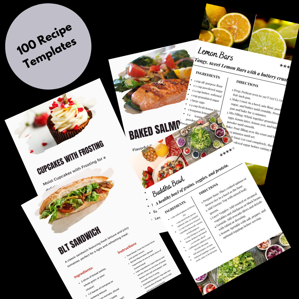 100 Easy to Follow Recipe Templates for Every Meal
