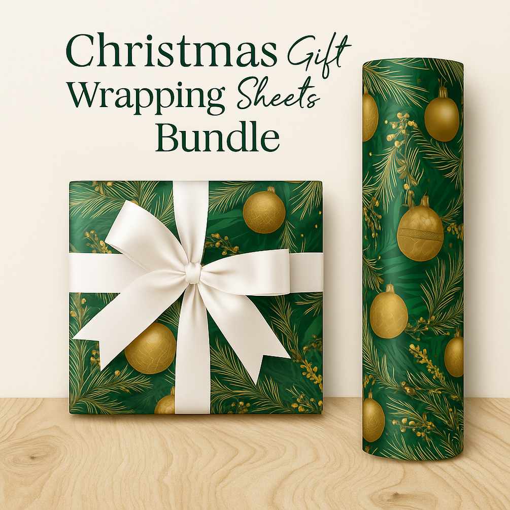 25 Christmas Wrapping Paper Sheets | Printable Gift Wrap Bundle (JPG ...
