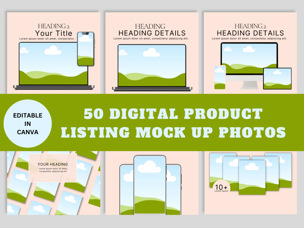 Etsy Listing MockUp Templates Etsy Mock Up Digital Product Mock Up ...