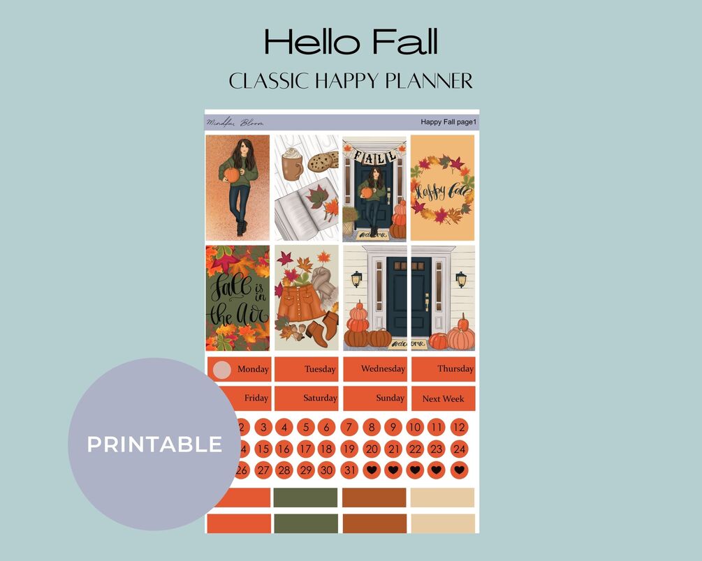 Happy Fall Classic Happy Planner Sticker kit