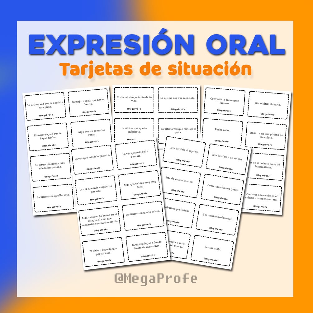 Tarjetas de situación para expresión oral