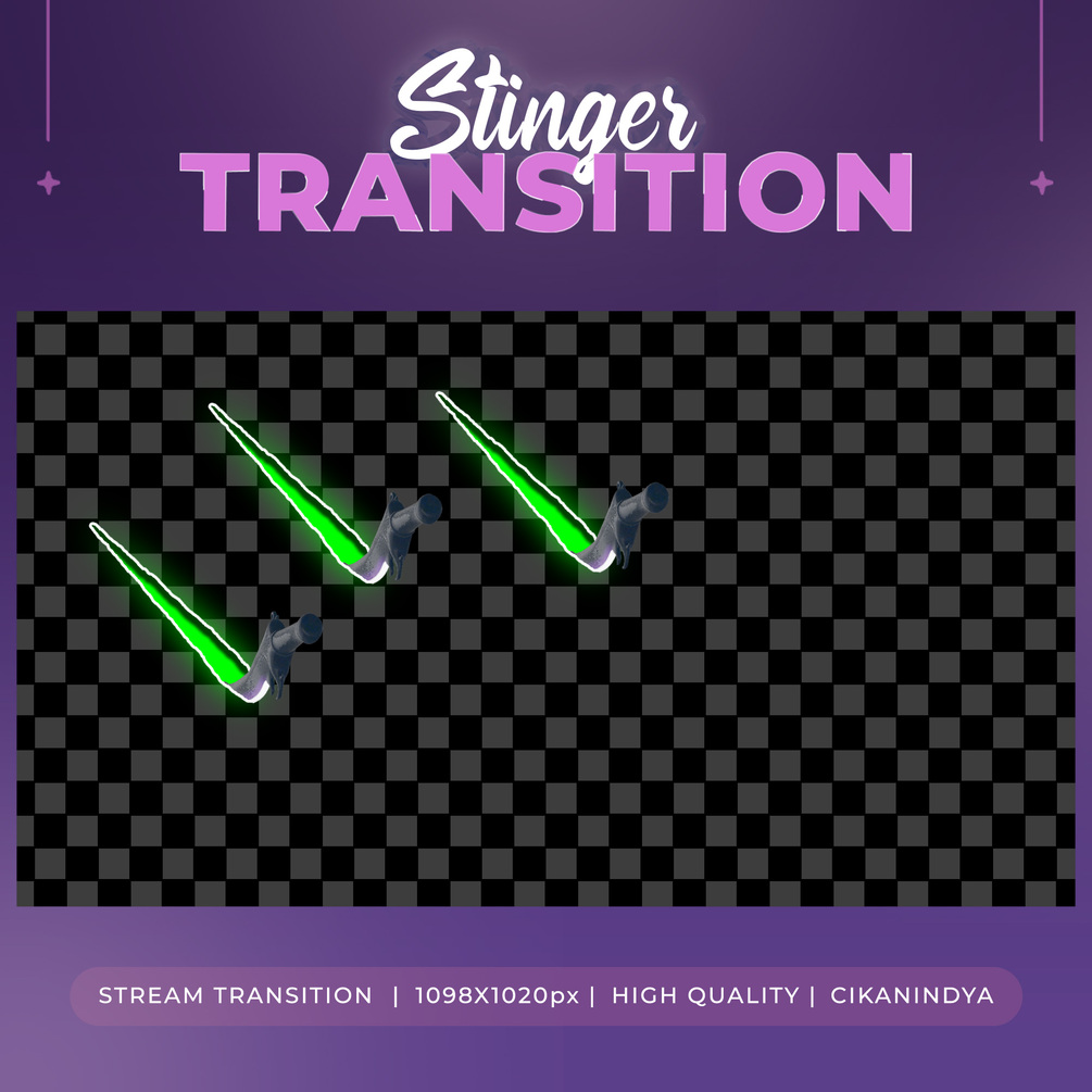 Animated Stinger Transition Neon Dagger | Sharp & Futuristic Slash for ...
