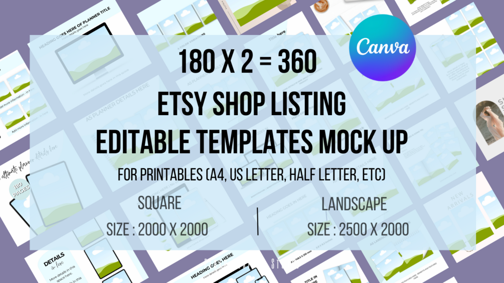 Editable Canva Templates | Etsy Listing Mockup Templates, Mockups for ...
