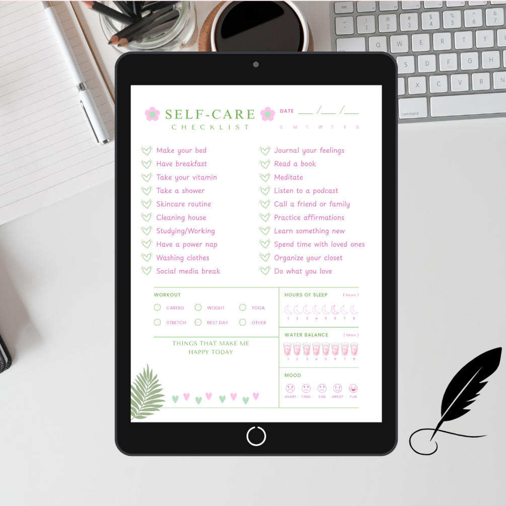 Self-Care Daily Checklist | Printable Wellness Tracker | Productivity ...