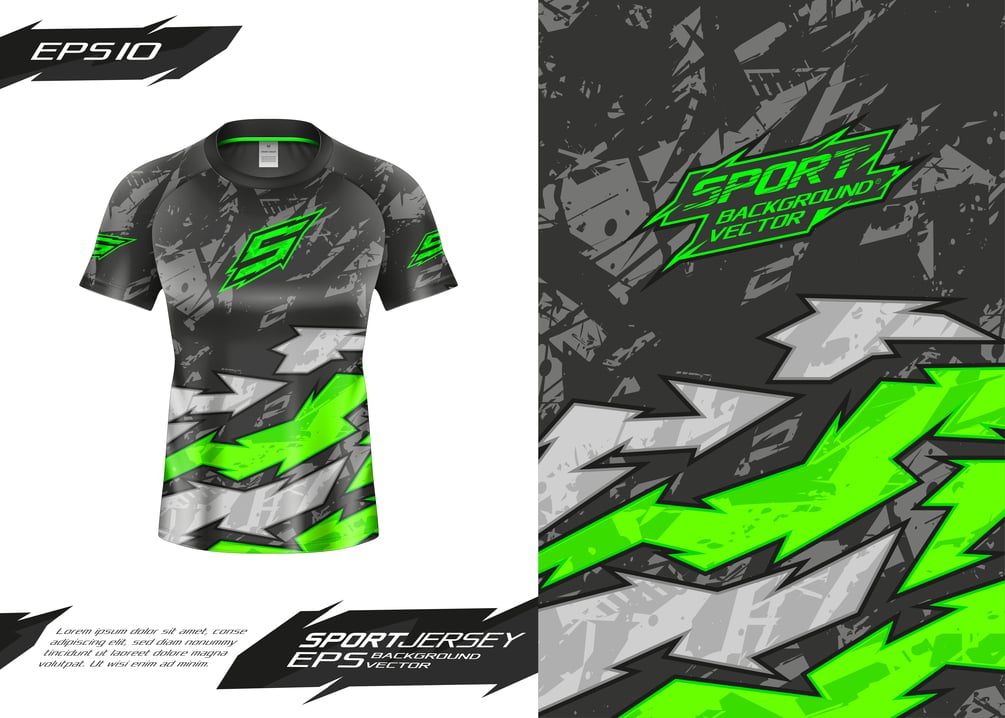 JERSEY PATTERN, DESIGN FOR E SPORT, RACING, SOCCER, GAMING, MOTOCROSS ...