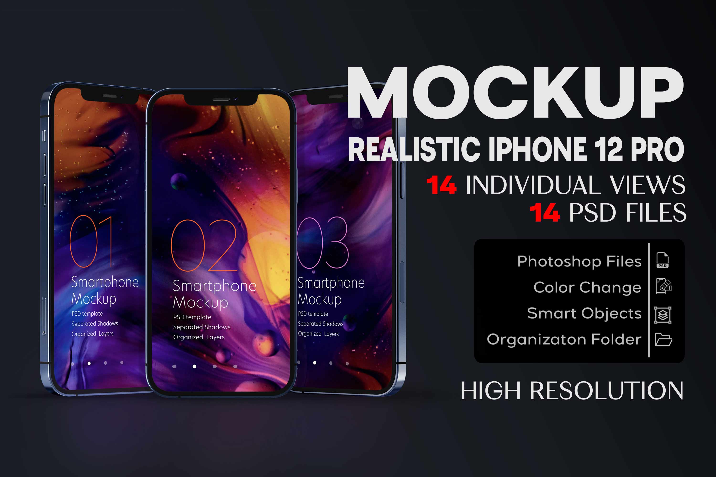 Ultimate IPHONE 12 PRO Mockup Bundle SET OF 1