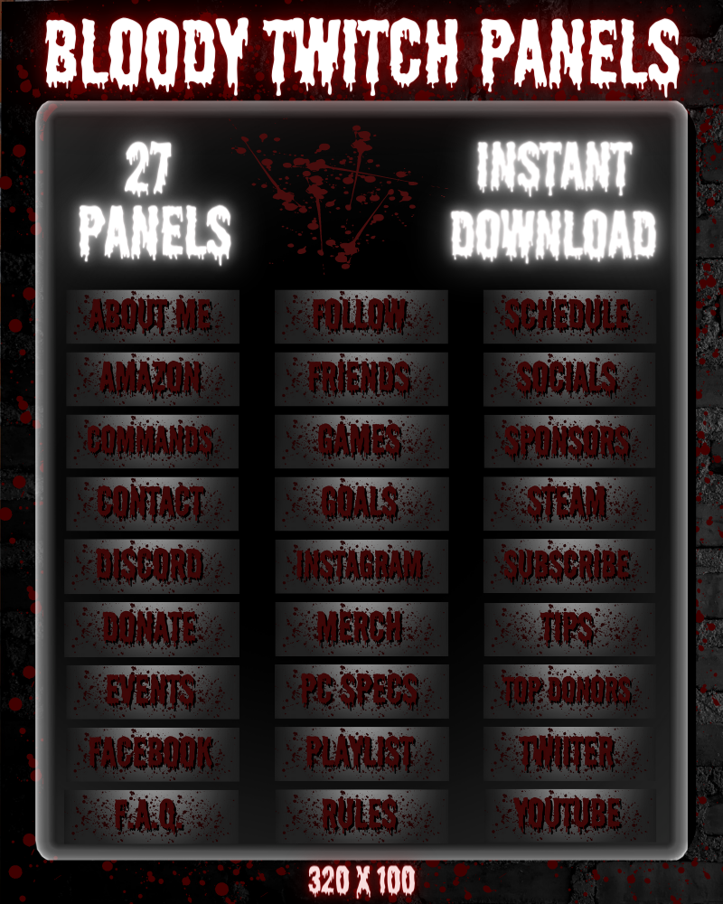 Bloody Twitch Panels, Horror Twitch Panels, Twitch Panels, Horror ...