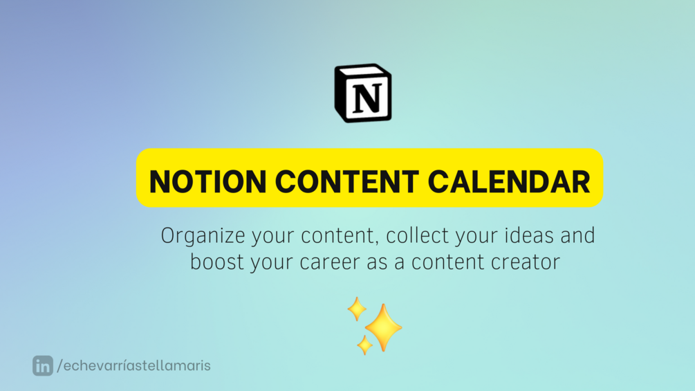 Notion Content calendar FREE
