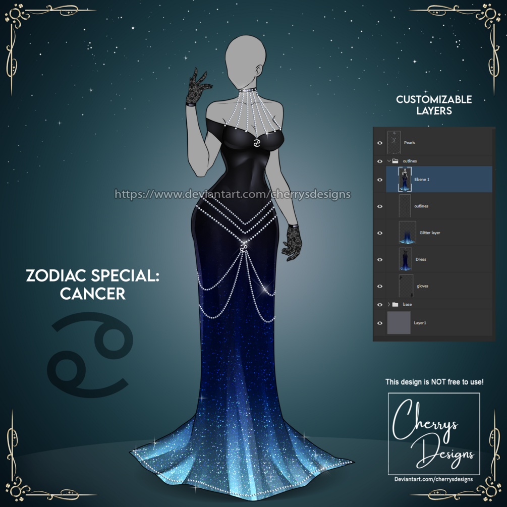 Zodiac Special: Cancer - Customizable Outfit Design 74