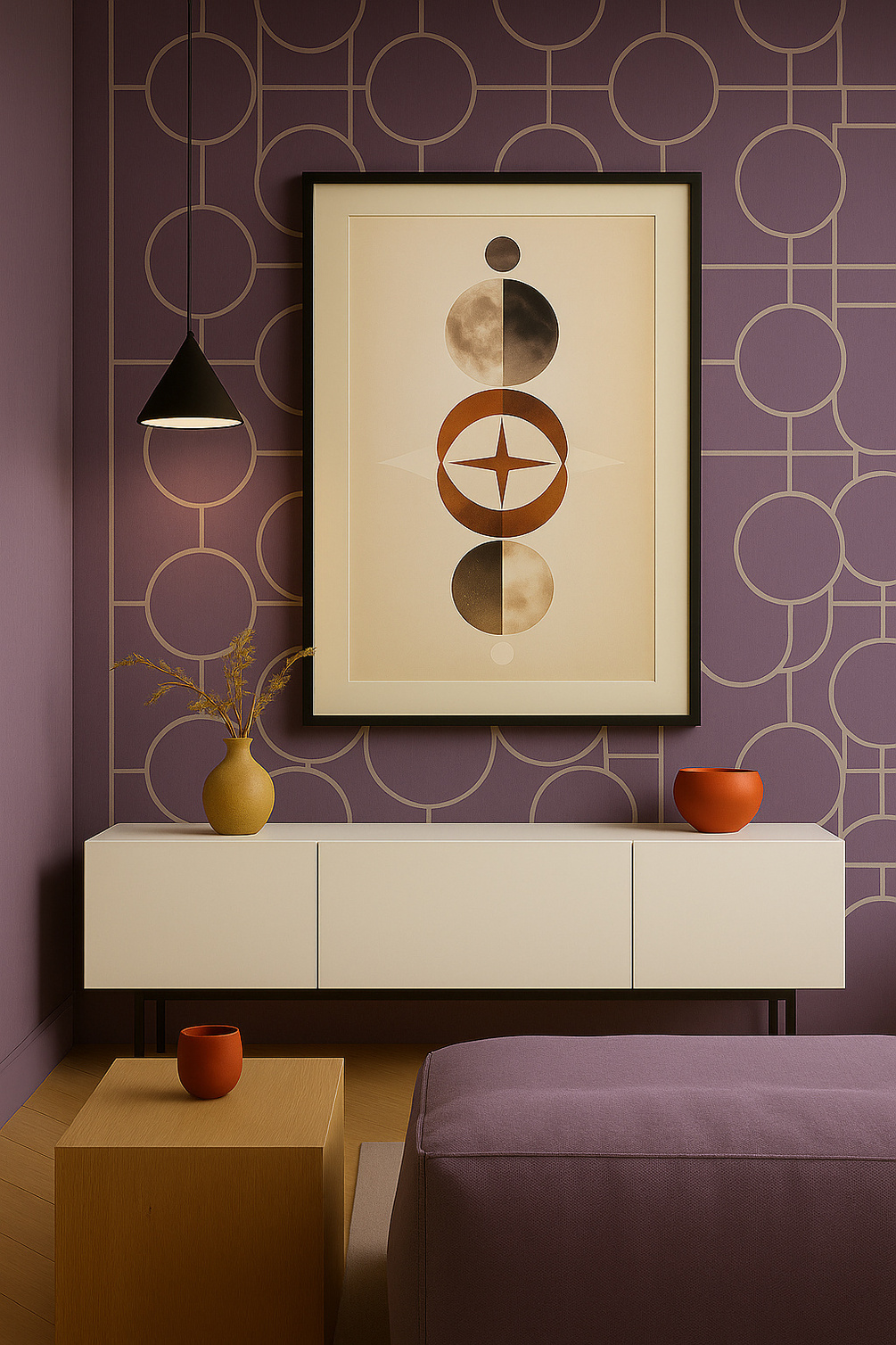 Celestial Compass – Modern Moon Phases Printable Wall Art