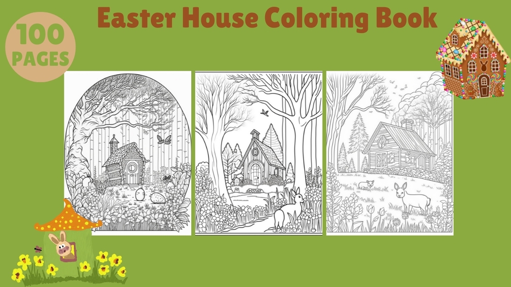 Easter House Coloring Book for Adult