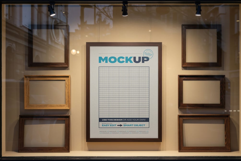 Poster Mockups on Shop Window