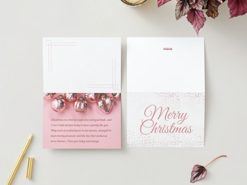 Pink Christmas card