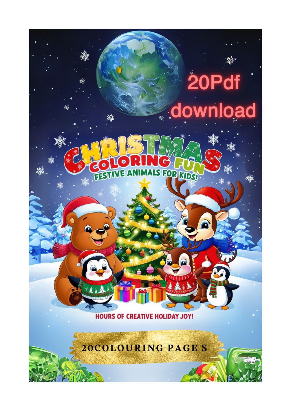 Christmas Coloring Fun: Festive Animals for Kids
