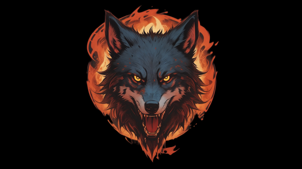 Savage Wolf Design for Print