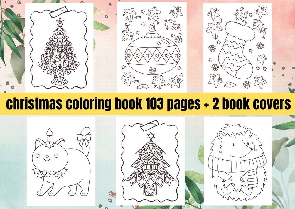 Free Christmas Coloring Pages Bundle + Cover