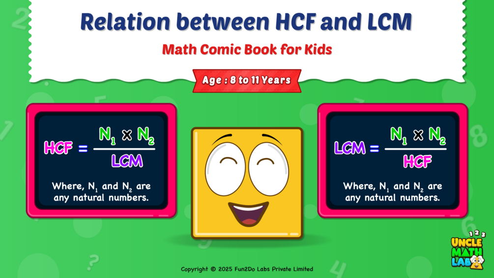 Relation between HCF and LCM : Math Comic Book 79 for Kids Aged 8 to 11