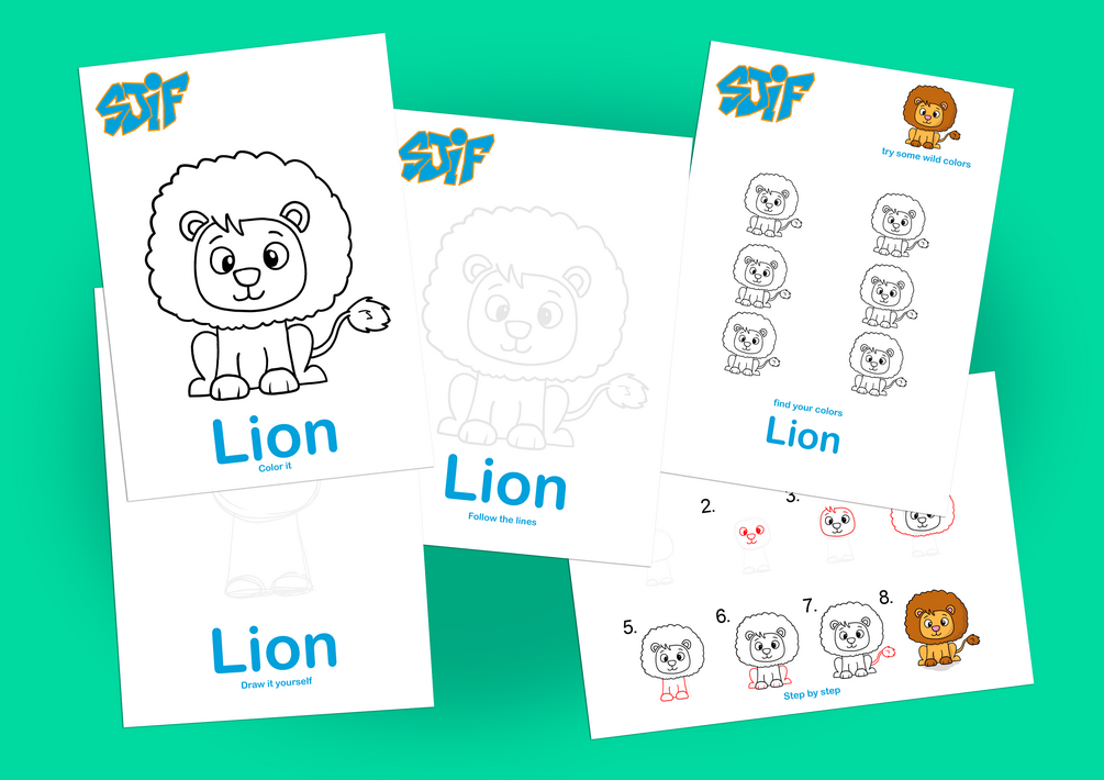 How to draw a mighty (cute) lion