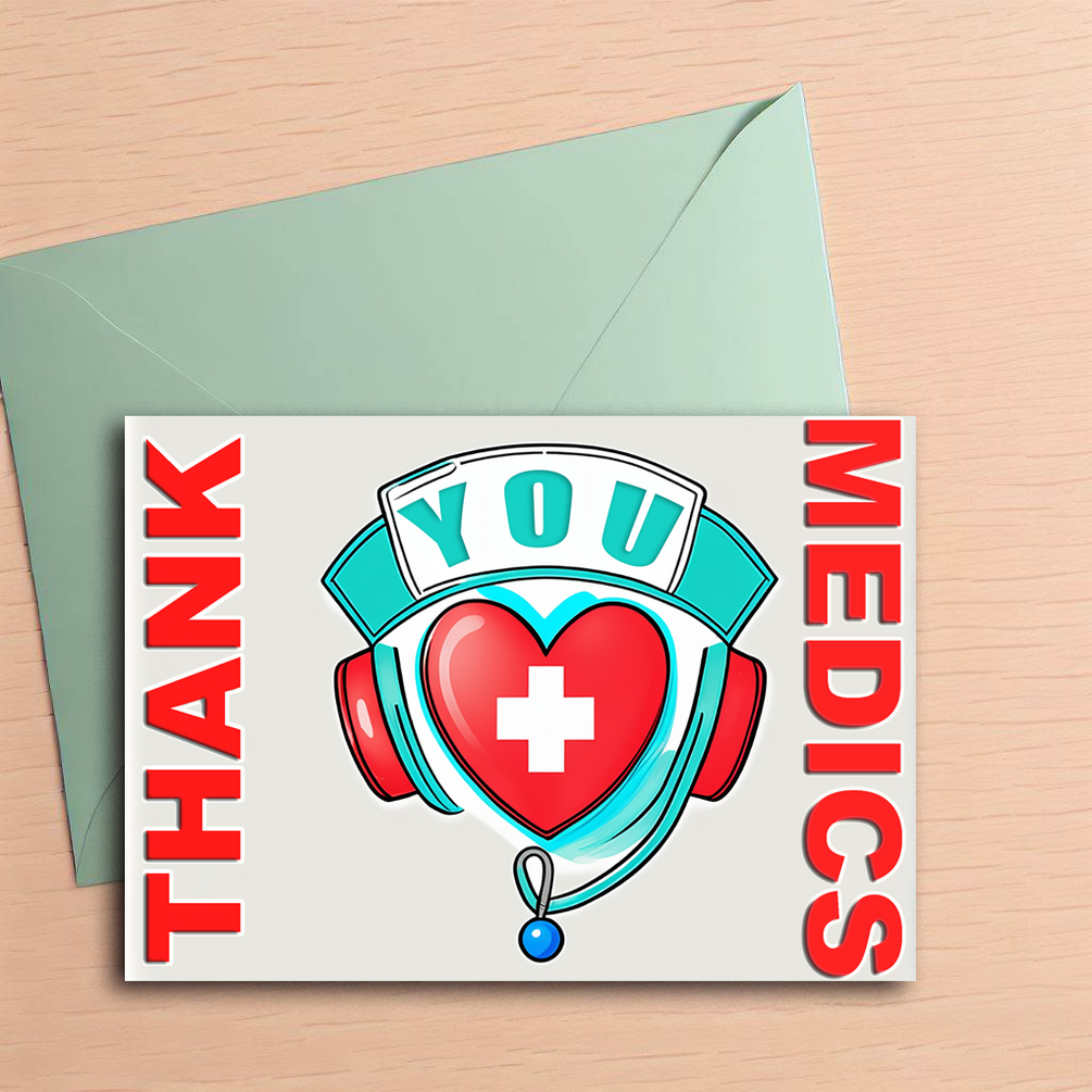 Medics Thank You Card | Printable Download | Gratitude | Healthcare ...