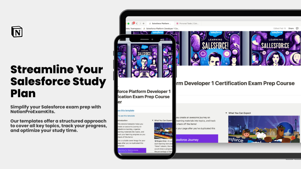 NotionProExamKits: Ultimate Salesforce Certification Study Companion Notion Template