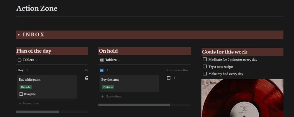 Notion Template GTD and PARA methods