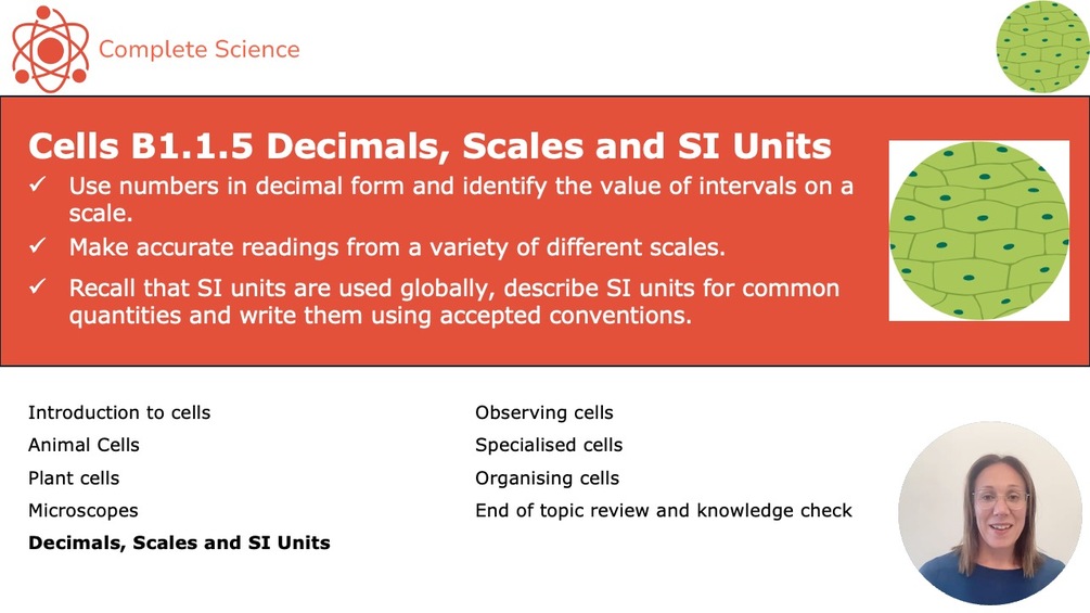 B1.1.5 Decimals, Scales and SI Units