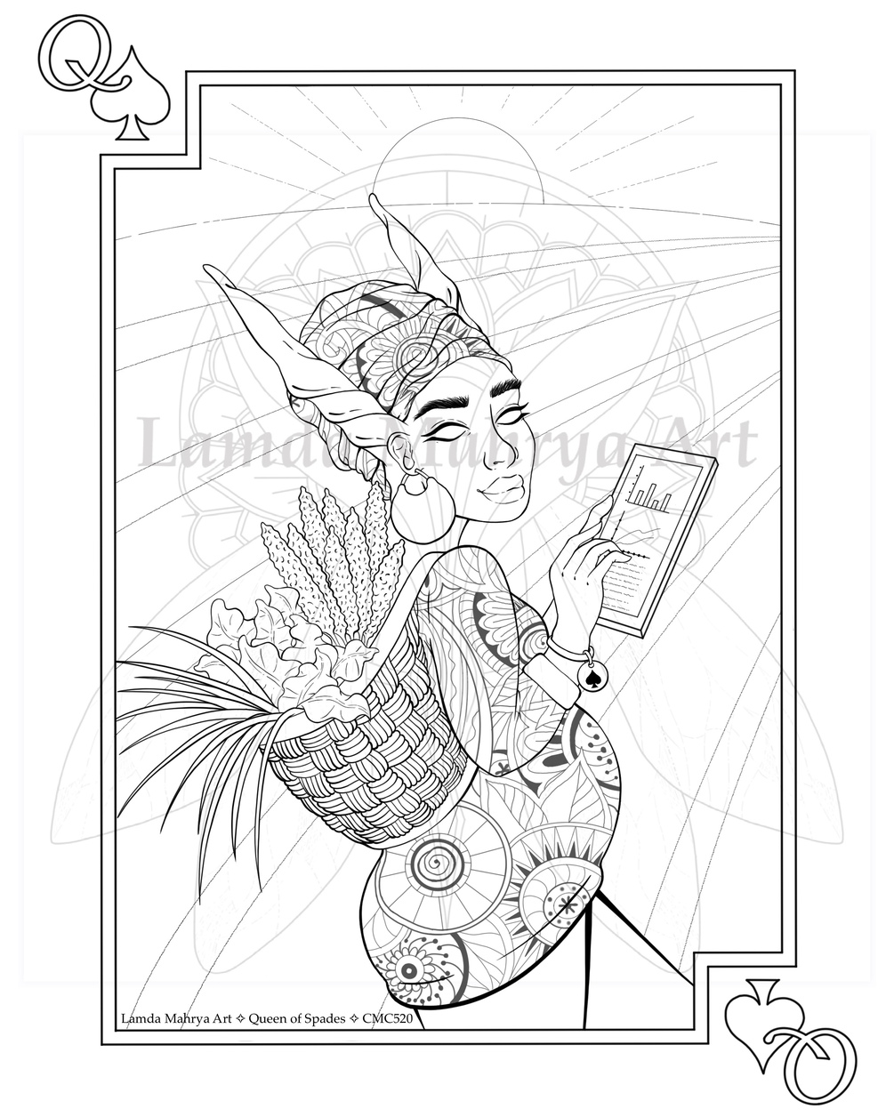 Queen of Spades Coloring Page CMC520