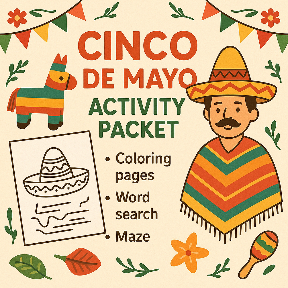 Cinco de Mayo Worksheet Bundle – Activities, Coloring Pages & Spanish Vocabulary (Grades 2–4 ...